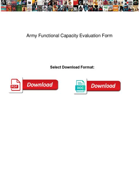 Fillable Online Army Functional Capacity Evaluation Form Army Functional Capacity Evaluation