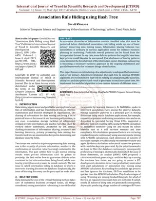 Association Rule Hiding Using Hash Tree PDF
