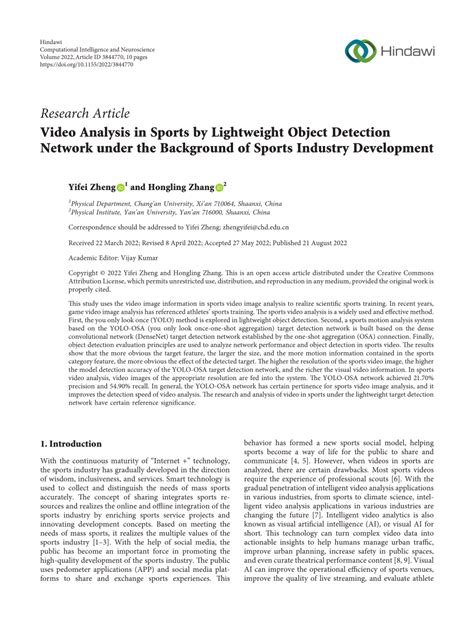 Pdf Video Analysis In Sports By Lightweight Object Detection Network Under The Background Of