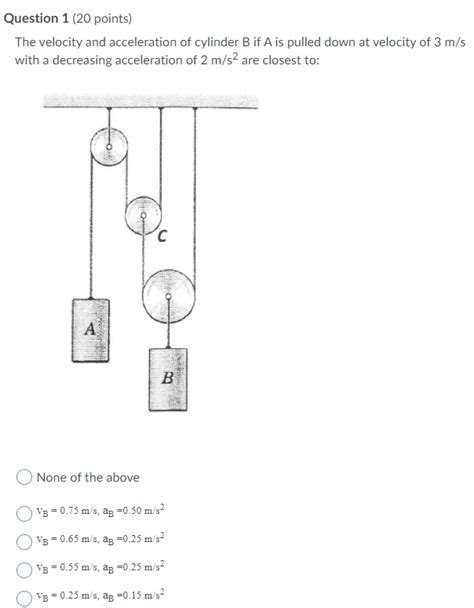 Solved Question Points The Velocity And Acceleration Chegg
