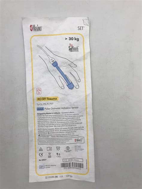 Masimo 4011 Softouch Rd Set Trauma Adult Pulse Oximeter Adhesive Sensor