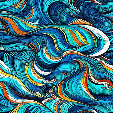 Premium Photo Seamless Abstract Handdrawn Waves Pattern Wavy Background