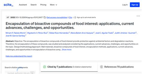 Encapsulation Of Bioactive Compounds Of Food Interest Applications Current Advances