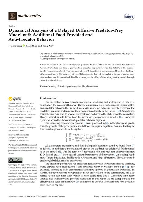 pdf dynamical analysis of a delayed diffusive predator prey model