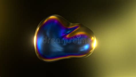 3d rendering of a clear shiny blob with a green and black background