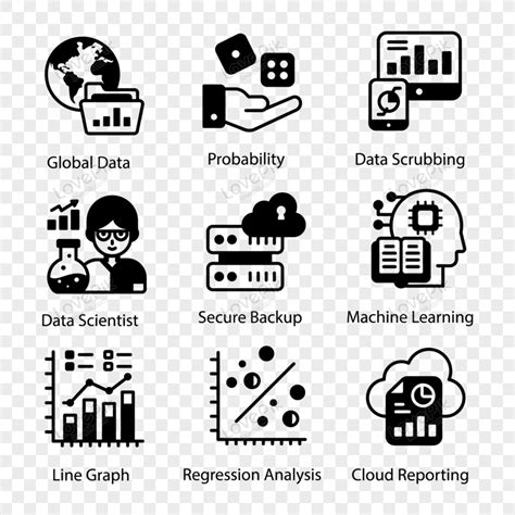 Conjunto De Iconos Sólidos De Ciencia De Datos Y Negocios Png Imágenes