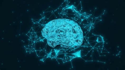 Conceptual 3d Animation Of Digital Brain Hologram With Ai Artificial