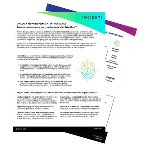 Solution Brief Ocientgeo® Ocient