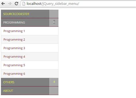 Flat Jquery Side Bar Menu Sourcecodester