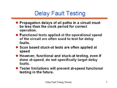 Delayfault Testing Tutorial Acknowledgement This Presentation Is Adapted