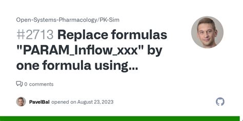 Replace Formulas Paraminflowxxx By One Formula Using Parameters · Issue 2713 · Open Systems