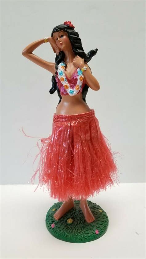 Hawaiian Hawaii Hula Girl Grass Skirt Bobble Head Doll 8 Island