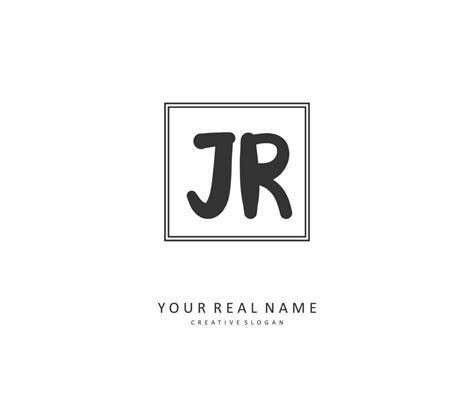 Jr Initial Letter Handwriting And Signature Logo A Concept Handwriting Initial Logo With
