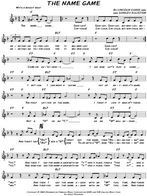 The Name Game Sheet Music Arrangements Available Instantly Musicnotes