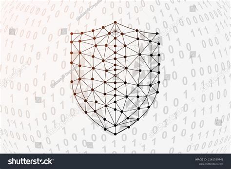 Shield 3d Low Poly Symbol Binary Stock Vector Royalty Free 2161520741 Shutterstock