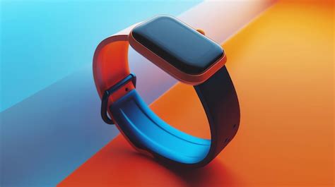 Fitness Tracker Flat Design Side View Health Theme 3d Render Splitcomplementary Color Scheme