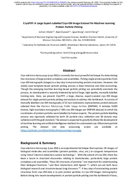 Pdf Cryoppp A Large Expert Labelled Cryo Em Image Dataset For