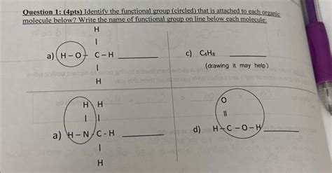 Solved Question 1 4pts Identify The Functional Group