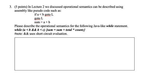 Solved Points In Lecture We Discussed Operational Chegg