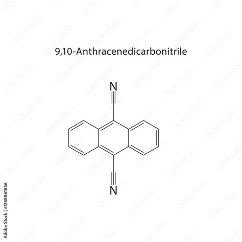 9 10 Anthracenedicarbonitrile Skeletal Structure Anthracene Derivative