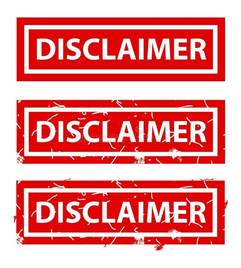 Disclaimer Rust Dirty Red Simple Rectangle Vector Rubber Stamp Effect Stock Vector