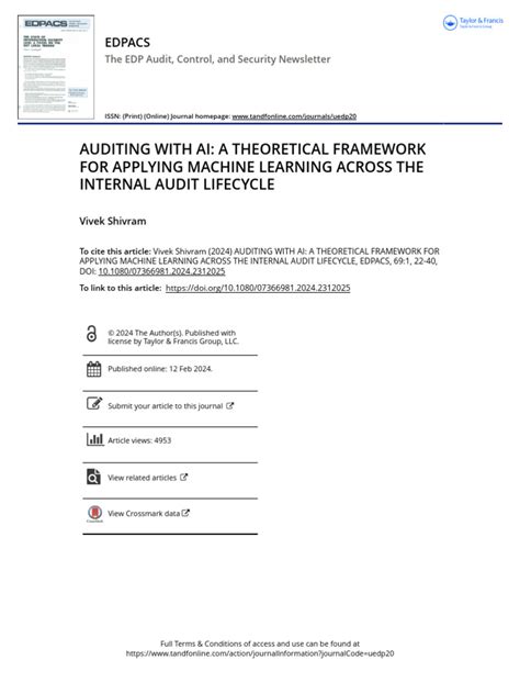 Auditing With Ai A Theoretical Framework For Applying Machine Learning