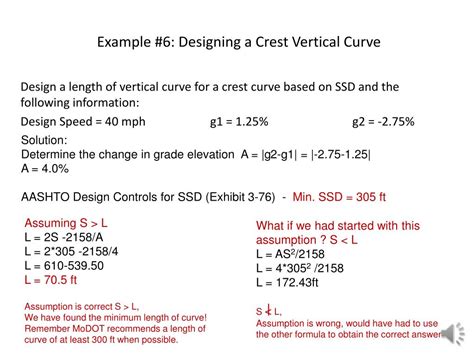 Ppt Example 6 Designing A Crest Vertical Curve Powerpoint