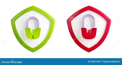 Computer Security With 3d Shields With Padlocks Stock Illustration Illustration Of Internet