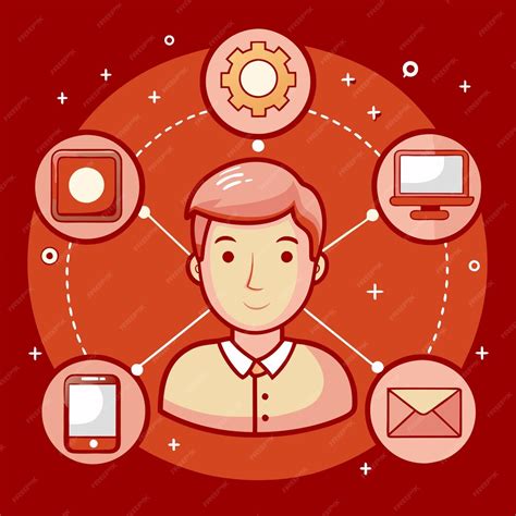 Technology Concept Flat Vector Style Illustration Featuring Network Design Elements Premium Ai