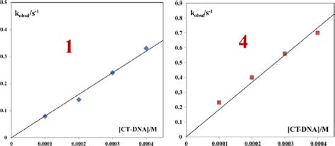 Pseudo First Order Rate Constants Plotted As A Function Of Ct Dna