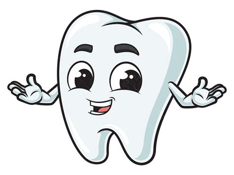 Happy Tooth Cartoon Vector Illustration Download Image Now