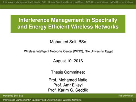 Interference Management In Spectrally And Energy Efficient Wireless Networks Pdf