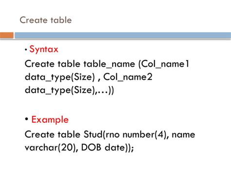 Sql Data Definition Languageddl Command Pptx Databases Computer Software And Applications