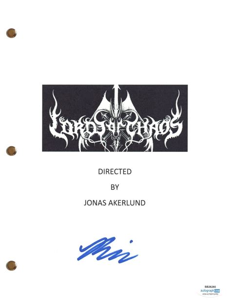 Rory Culkin Signed Autograph Lords Of Chaos Movie Script Horror Acoa