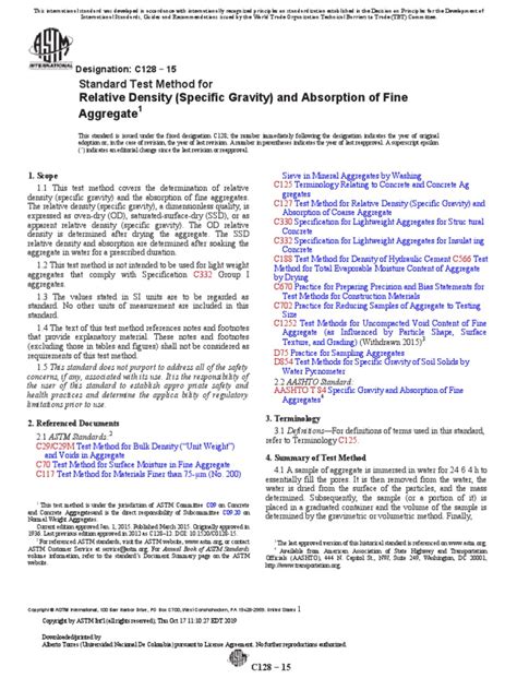 Astm C128 Pdf Density Porosity