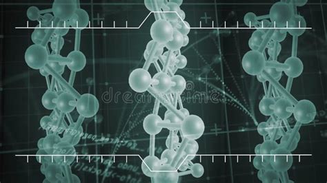 Dna Strands And Molecular Structures Animation Over Scientific Data And