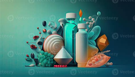 Pharmacology And Pharmaceuticals Healthcare Background With Copy Space