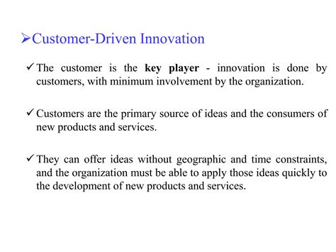 Customer Driven Innovation Ppt