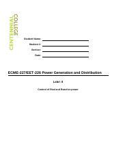 EET Lab Control Of Real And Reactive Power Docx Babe Name Babe Section Date