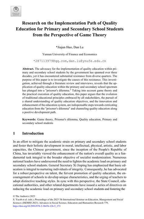 pdf research on the implementation path of quality education for