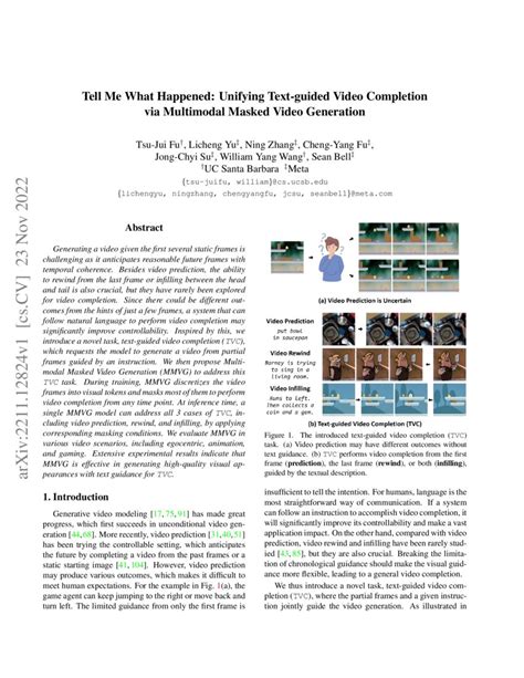 Tell Me What Happened Unifying Text Guided Video Completion Via Multimodal Masked Video