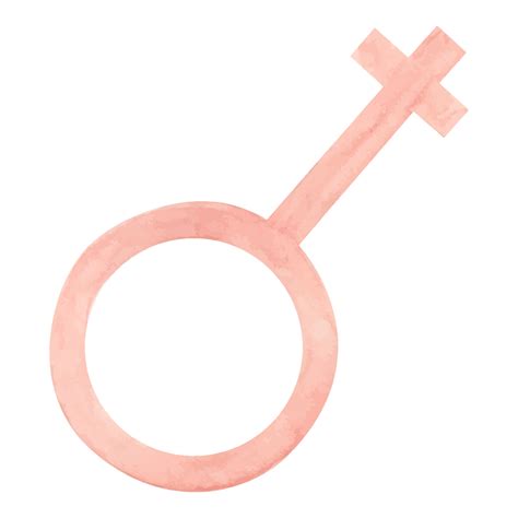 Rosado Firmar Femenino Hembra Sexo Símbolo Acuarela Icono Género