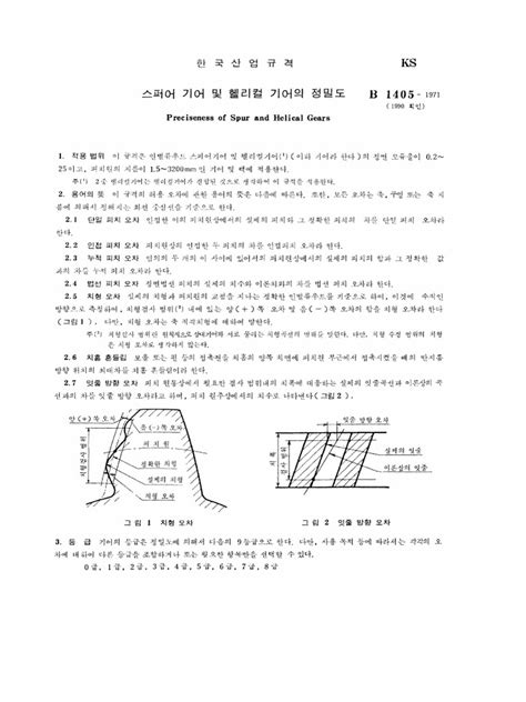 Ks B 1405 스퍼 기어 및 헬리컬 기어의 정밀도 Pdf