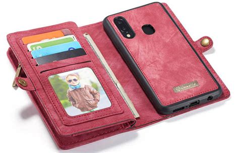 Caseme Samsung Galaxy A Zipper Wallet Detachable Case Red