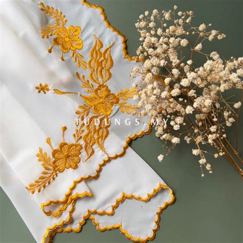 𝐌𝐀𝐇𝐀𝐑𝐀𝐍𝐈 𝐕𝐄𝐈𝐋 𝐒𝐔𝐋𝐀𝐌 𝐁𝐔𝐍𝐆𝐀 𝐊𝐋𝐀𝐒𝐈𝐊 Embroidery Veil For Bridal Veil