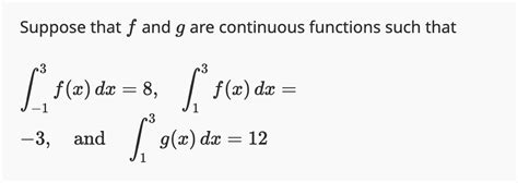 suppose that f ﻿and g ﻿are continuous functions such