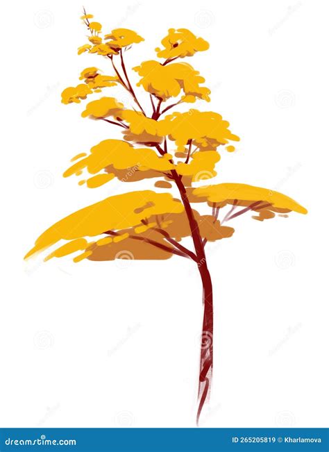 Drawing Of An Autumn Tree Freehand Drawing Stock Illustration Illustration Of Contour
