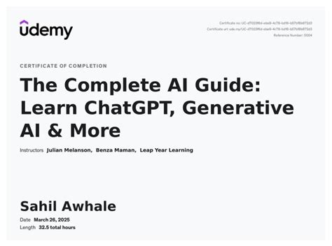 Latepost Ai Artificialintelligence Chatgpt Generativeai Udemy… Sahil Awhale