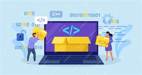 Premium Vector Open Source Tiny Programmers Programming Website For Internet Platform