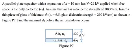 Solved A Parallel Plate Capacitor With A Separation Of D 10
